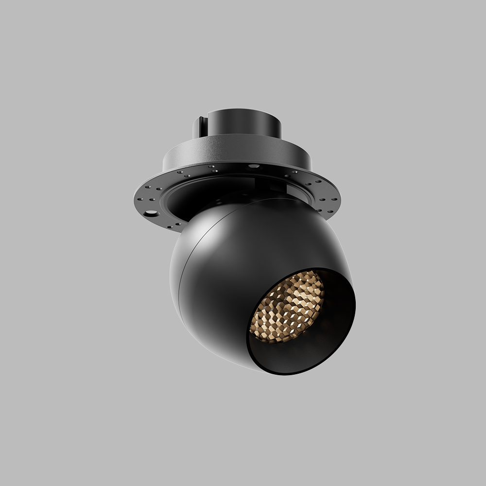 Round spotlight Ceiling lamp for interiors with adjustable direction