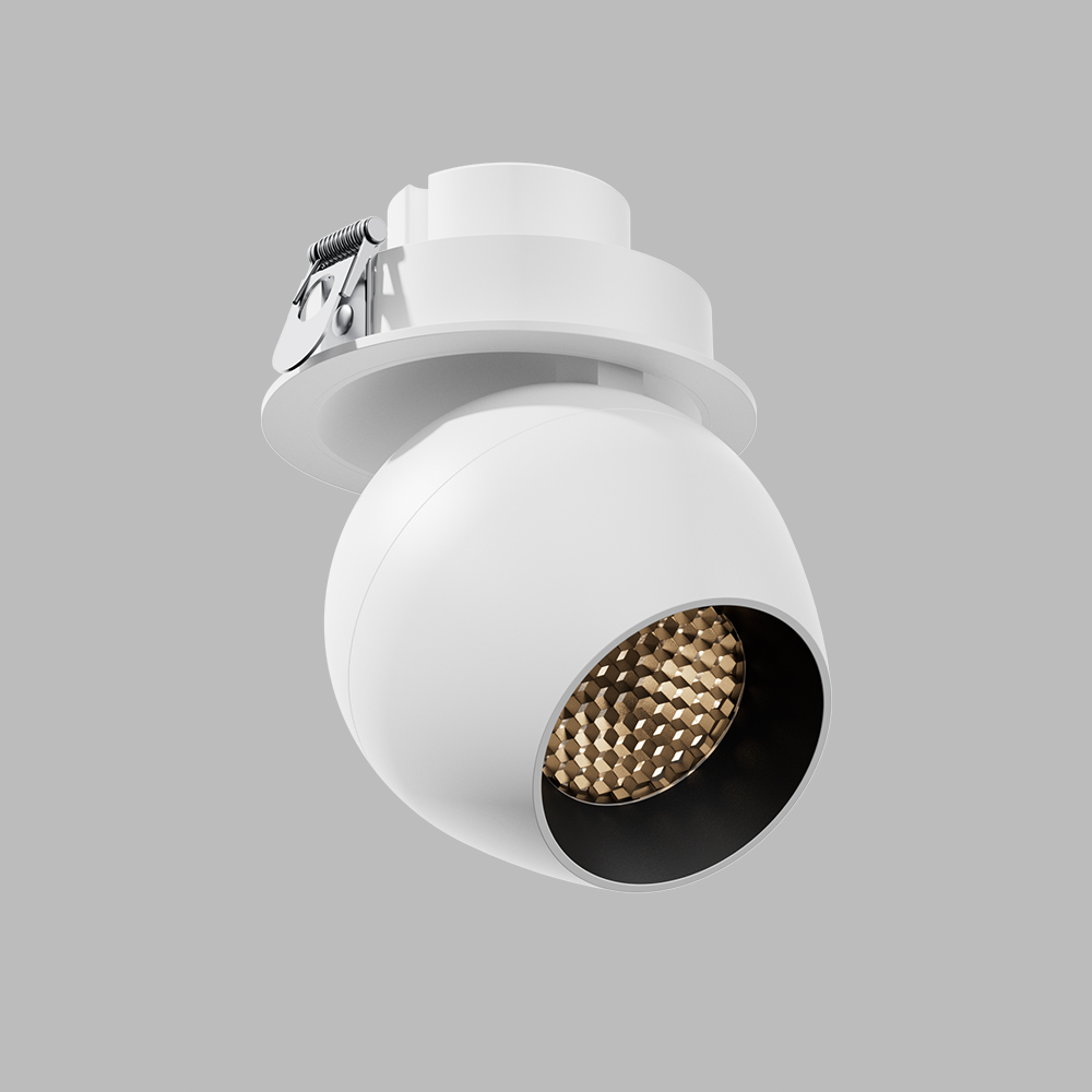 Round spotlight Ceiling lamp for interiors with adjustable direction